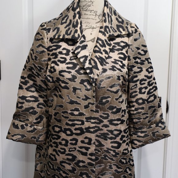 Chico's | Jackets & Coats | Chicos Wild Animal Print Leopard Shantung ...